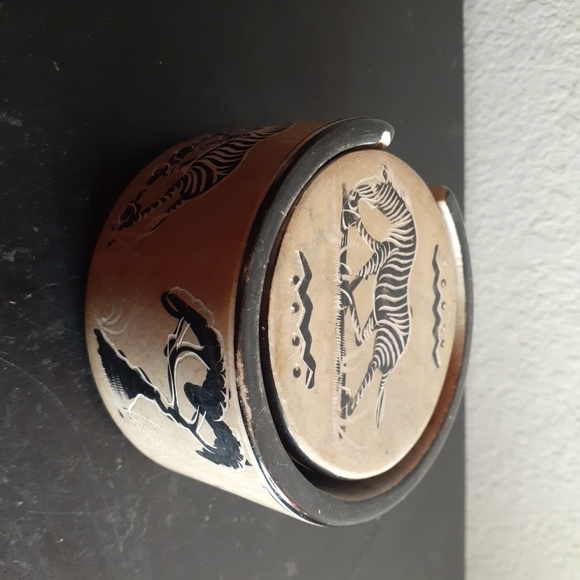 Kitchen | Gorgeous New Genuine Soapstone 35 Set Of 6 Coasters In Stand ...